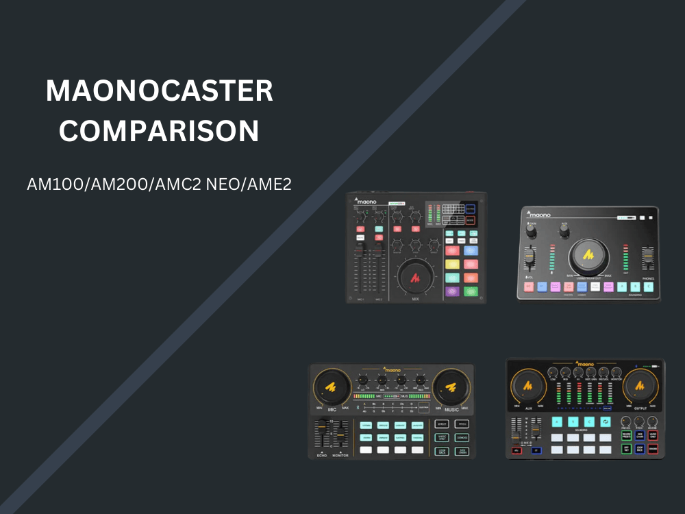 Maono Caster E2 vs AME2, AM100, AM200 & AMC2 NEO Comparison