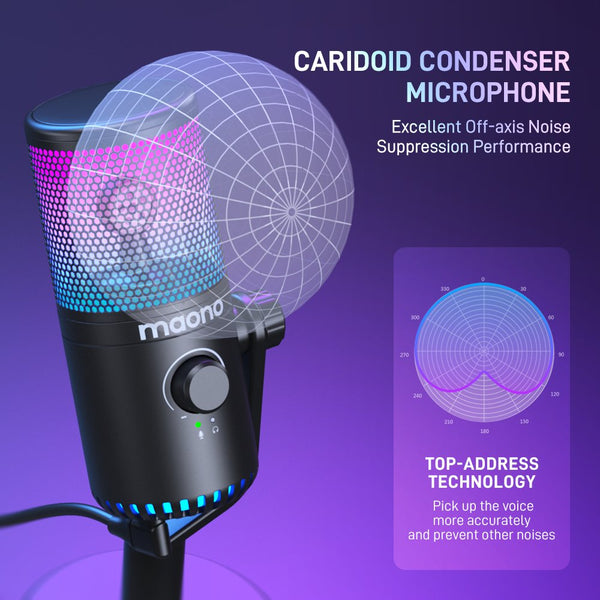 DM30 RGB Gaming Condenser USB Microphone | Maono