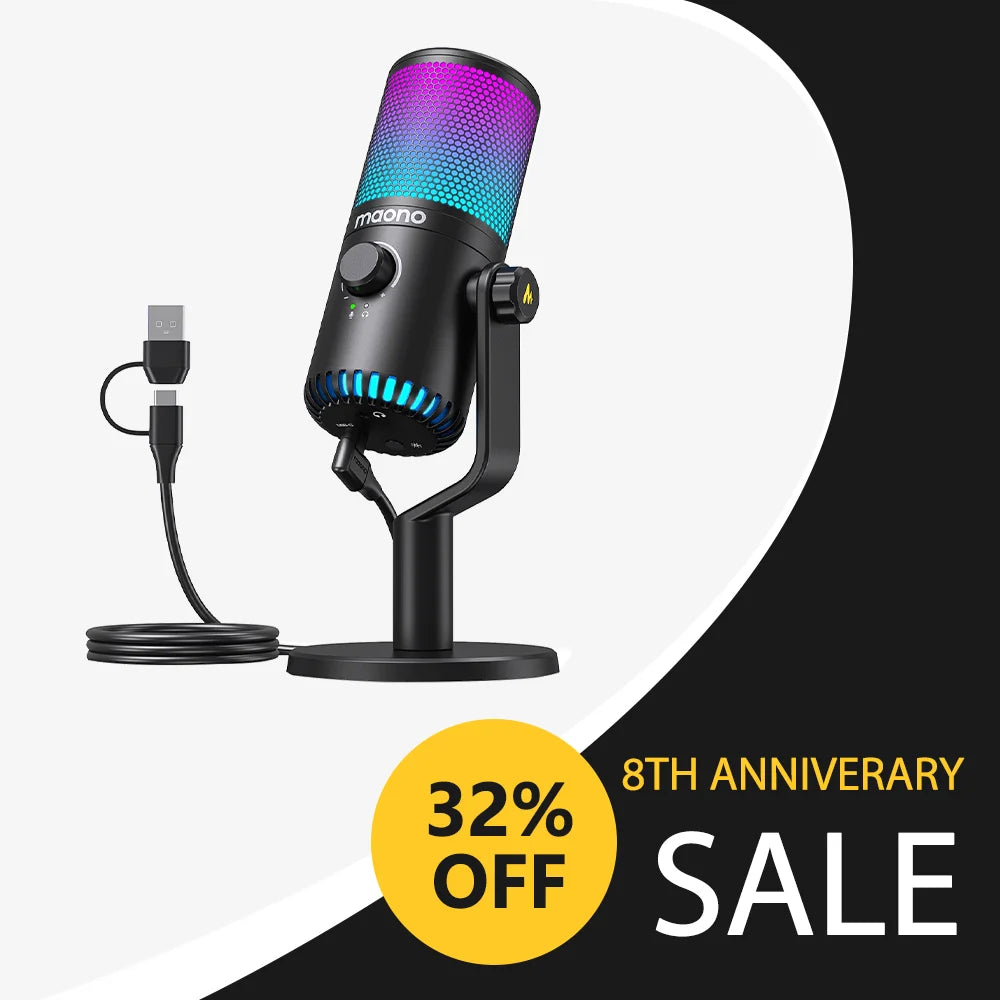DM30 RGB Gaming Condenser USB Microphone | Maono