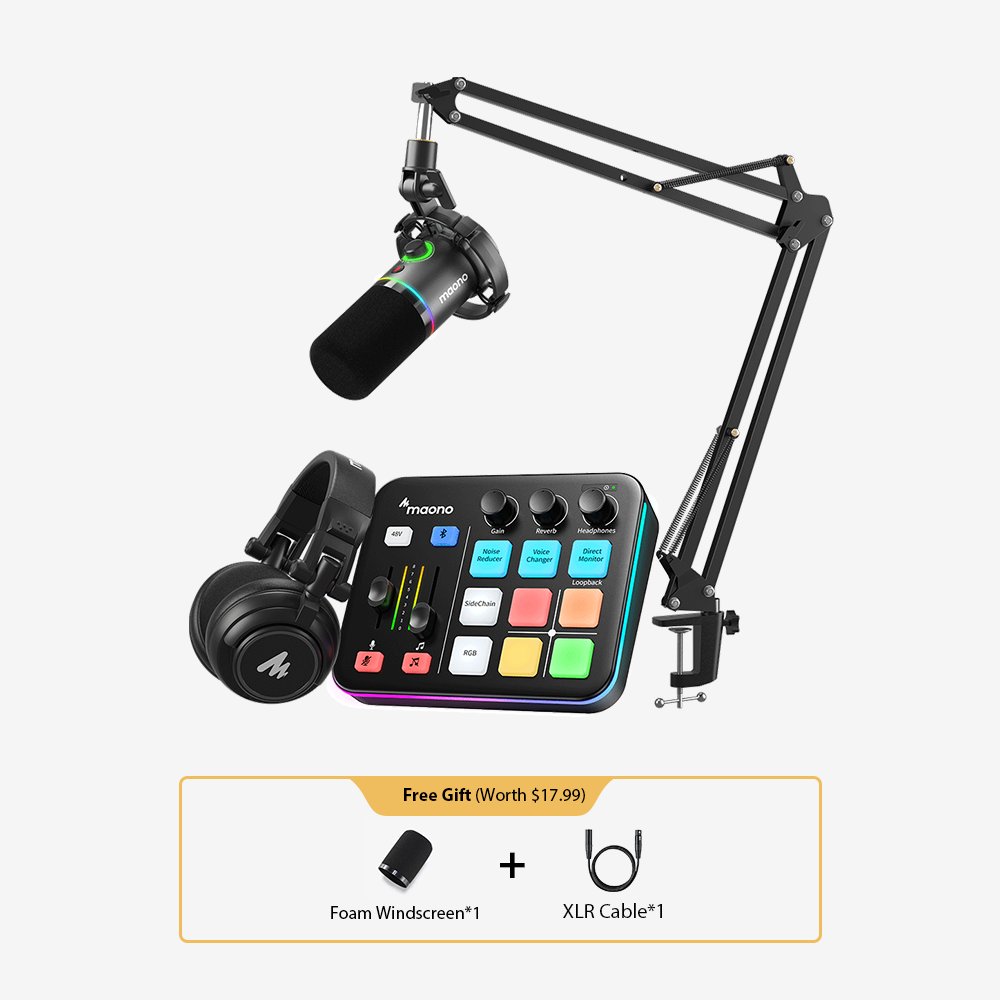 Maono PD200XS & G1 NEO Game Streaming Mic Bundle For Starters