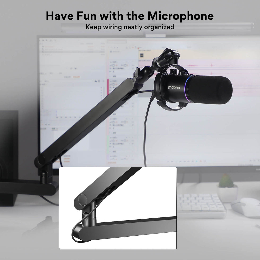 BA92 Microphone Boom Arm Stand | MAONO