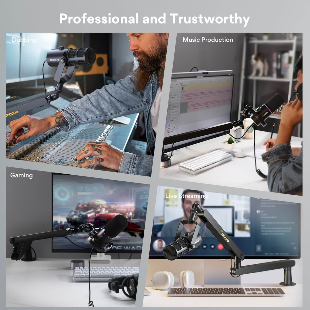 BA92 Microphone Boom Arm Stand | MAONO