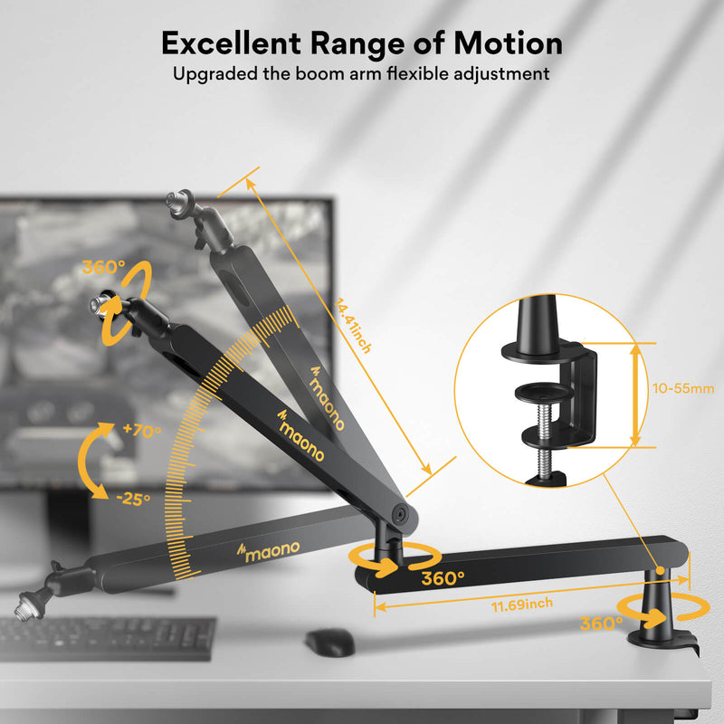 BA92 Microphone Boom Arm Stand | MAONO