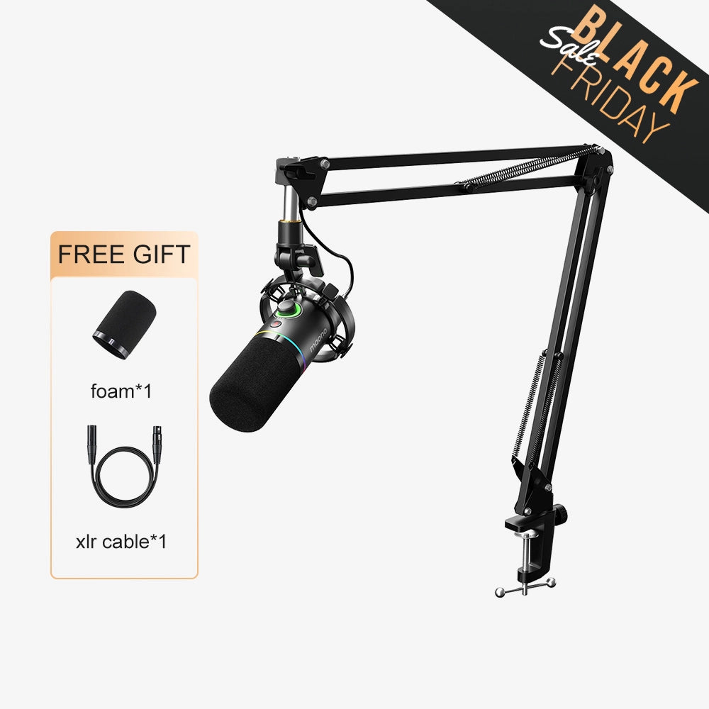 MAONO PD200X XLR/USB Dynamic Microphone Set with Boom Arm