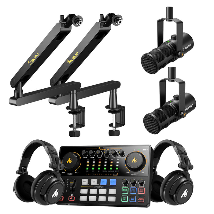 Supreme Sound Quality Dual People Podcast Equipment Bundle Set
