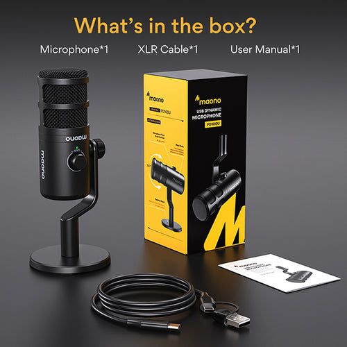 PD100U Professional Dynamic Podcaster USB Microphone | MAONO